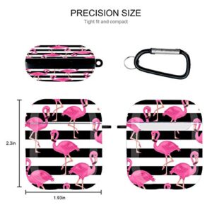 Qtygbm AirPods Case, The Latest Version of AirPods 2 & 1 Charging Case Headphone Case with Keychain ，Premium TPU Shockproof Protective Cover for AirPods 2 & 1 - Flamingo