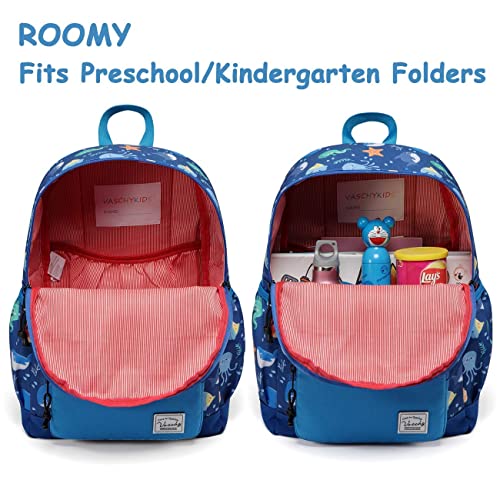 VASCHY Lightweight Preschool Backpack and Cute Whale Lunch Bag Bundle