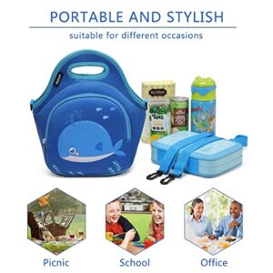 VASCHY Lightweight Preschool Backpack and Cute Whale Lunch Bag Bundle