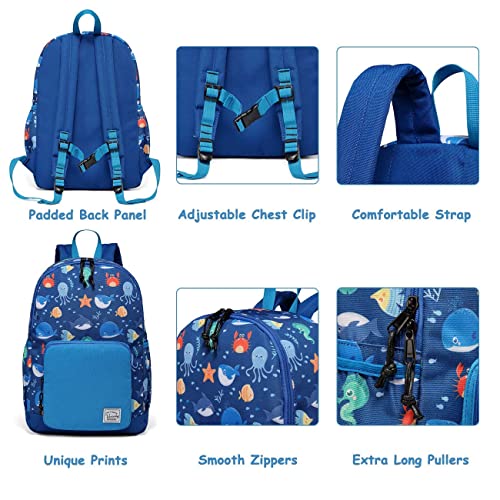 VASCHY Lightweight Preschool Backpack and Cute Whale Lunch Bag Bundle