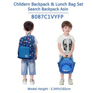 VASCHY Lightweight Preschool Backpack and Cute Whale Lunch Bag Bundle