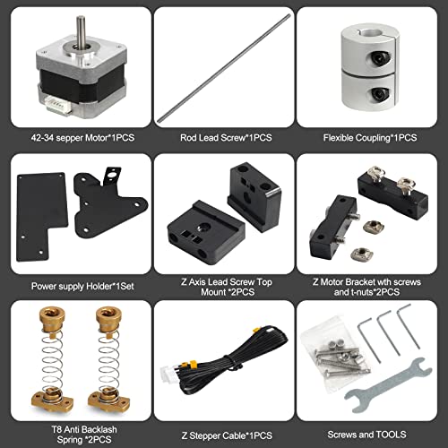 Dawnblade Ender-3 Dual Z Axis Upgrade Kit with Lead Screw Stepper Motor, 3D Printer Upgrade Parts for Creality Ender-3 / Ender-3 V2 / Ender-3 Pro/Voxelab Aquila