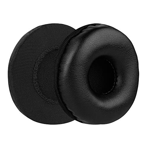 Geekria QuickFit Protein Leather Replacement Ear Pads for Logitech H390, H600, H609, Headphones Earpads, Headset Ear Cushion Repair Parts (Black)