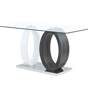 Global Furniture USA White/Grey Dual Oval Base Dining Table