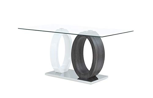 Global Furniture USA White/Grey Dual Oval Base Dining Table