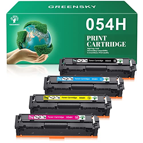 GREENSKY Compatible Toner-Cartridges Replacement for Canon Cartridge 054H 054 H 054 High Yield for Canon Color ImageClass MF642cdw LBP622Cdw MF644Cdw MF640C Printer (Black, Cyan, Magenta, Yellow)