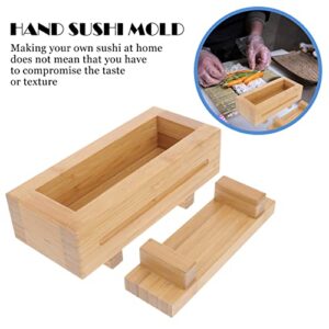 Yardwe Wood Sushi Press Mold Oshizushi Mold Box Bamboo Sushi Maker Tool DIY Wood Sushi Making Kit for Home Sushi Rice Roll Mold Tool Set