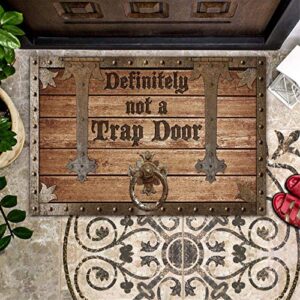 bestcustom definitely not a trap door indoor and outdoor doormat warm house gift welcome mat for friend men women funny gift birthday gift (indoor & outdoor 24x16)