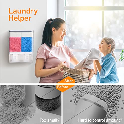 Conworld Laundry Scent Boosters Dispenser, Laundry Detergent Dispenser, Wall-Mounted Scent Booster Beads Dispenser for Laundry Room Organization, Suitable for Laundry Beads, Washing Powder