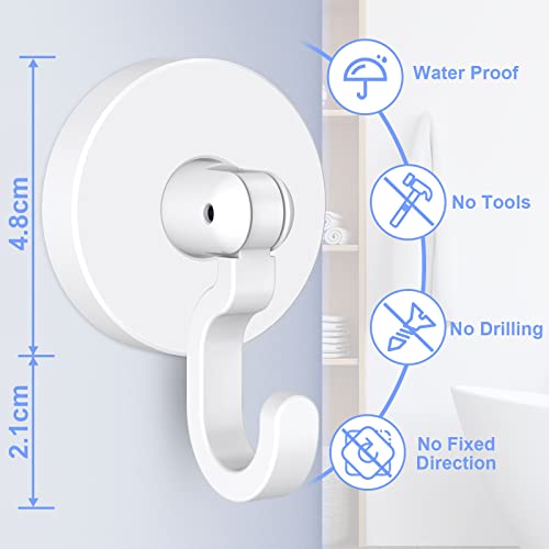 CHOOBY Powerful Adhesive Hooks, 6 Packs Towel Hooks Holder - 10lbs (Max) , Hanging Coat,Hat, Clothes, Handbag, Heavy Duty Shower Wall Hanger Hooks for Bathrooms, Living Room, Bedroom, Kitchen, Door