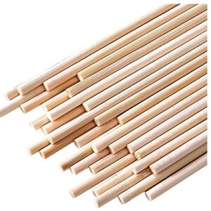 50pcs dowel rods wood sticks wooden dowel rods - 1/4 x 12 inch unfinished bamboo sticks - for crafts and diyers