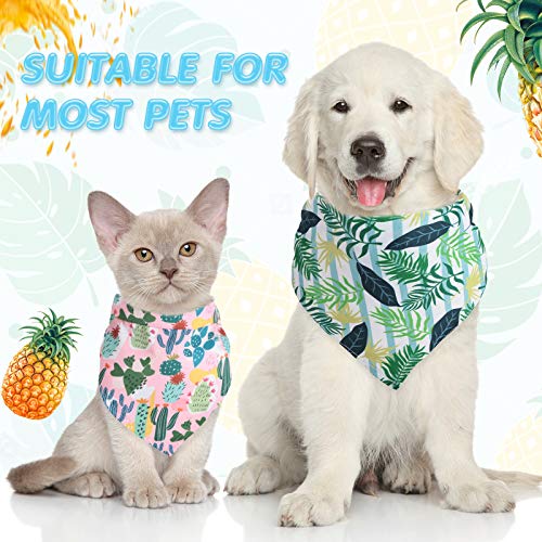 12 Pieces Dog Bandana Scarf Washable Triangular Bibs Pet Adjustable Washable Kerchief Dog Bandana for Small and Large Dogs(Summer Patterns)