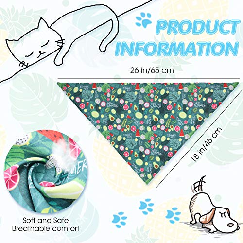 12 Pieces Dog Bandana Scarf Washable Triangular Bibs Pet Adjustable Washable Kerchief Dog Bandana for Small and Large Dogs(Summer Patterns)