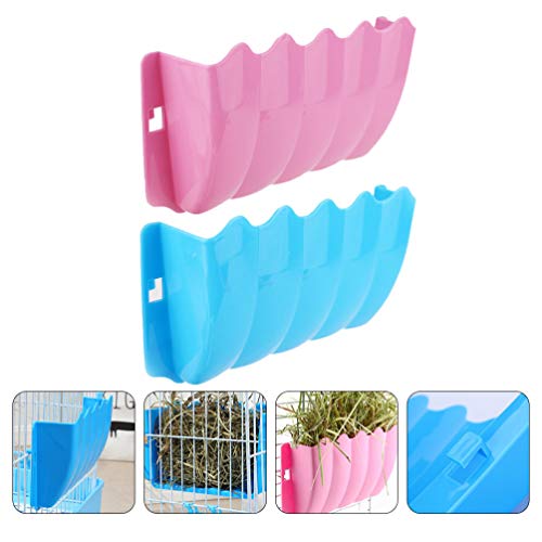 balacoo 2Pcs Bunny Hay Feeder Guinea Pig Hay Holder Less Wasted Hay Rack Manger Rabbit Food Dispenser for Small Pets Guinea Pig Rabbit Chinchilla