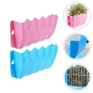 balacoo 2Pcs Bunny Hay Feeder Guinea Pig Hay Holder Less Wasted Hay Rack Manger Rabbit Food Dispenser for Small Pets Guinea Pig Rabbit Chinchilla