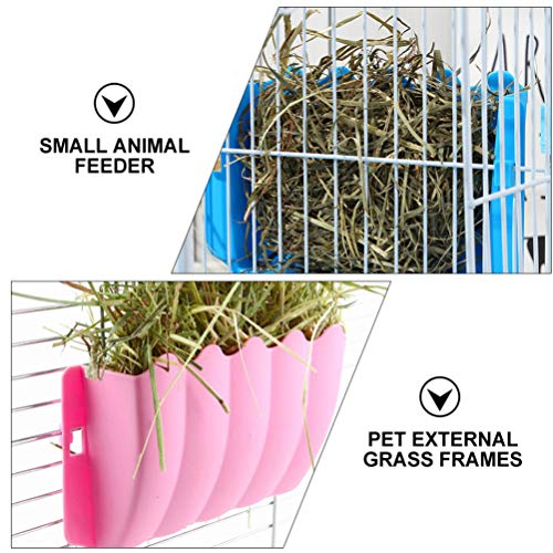 balacoo 2Pcs Bunny Hay Feeder Guinea Pig Hay Holder Less Wasted Hay Rack Manger Rabbit Food Dispenser for Small Pets Guinea Pig Rabbit Chinchilla