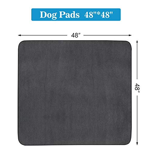 SIWA MARY Reusable Pee Pads for Dogs, 48"x48"/60"x48" Large, Washable Dog Pads with Super Absorbent, Non-Slip, Waterproof, Puppy Potty Whelping Pads Pet Traning Pads for Crate, Kennel, Playpen