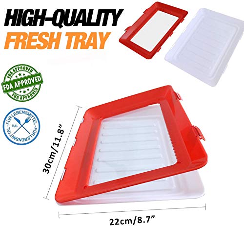 Food Preservation Trays- Stackable, Reusable Food Tray with Plastic Lid, Durable，Superior for Keeping Food Fresh,Dishwasher & Freezer Safe-6 Count