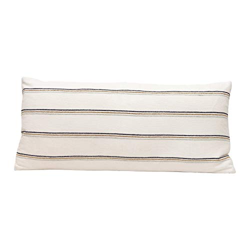 Creative Co-Op Woven Cotton Blend Lumbar Stripes, Multi Color Pillow