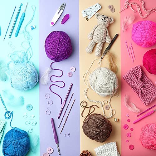 73 Piece Crochet Kit for Beginners Adults and Kids, Premium Crochet Set with 21 Crochet Hooks Set and 1500 Yards of Yarn for Crocheting Kit, Canvas Tote Bag and Lots More - Beginner Crochet Kit