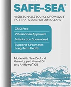 Four Leaf Rover: Safe-Sea Premium Fatty Acids - Omega-3 for Dogs - New Zealand Green-Lipped Mussel Oil for Joint Support - 11 to 45 Day Supply, Depending on Dog’s Weight - Vet Formulated