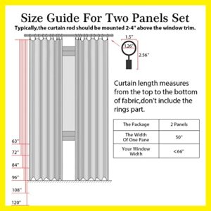 100% Blackout Shield Linen Blackout Curtains 84 Inches Long 2 Panels Set, Clip Rings/Rod Pocket Blackout Curtains No Light, Black Out Curtains & Drapes for Bedroom, 50 inches Wide Each Panel, Beige