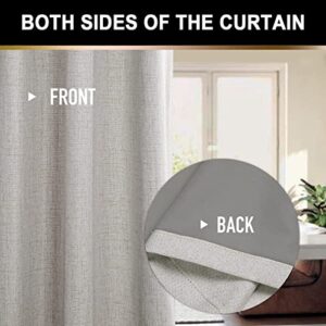 100% Blackout Shield Linen Blackout Curtains 84 Inches Long 2 Panels Set, Clip Rings/Rod Pocket Blackout Curtains No Light, Black Out Curtains & Drapes for Bedroom, 50 inches Wide Each Panel, Beige