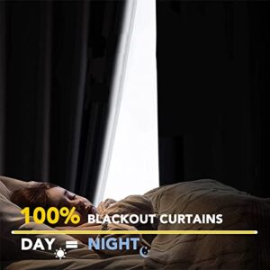 100% Blackout Shield Linen Blackout Curtains 84 Inches Long 2 Panels Set, Clip Rings/Rod Pocket Blackout Curtains No Light, Black Out Curtains & Drapes for Bedroom, 50 inches Wide Each Panel, Beige