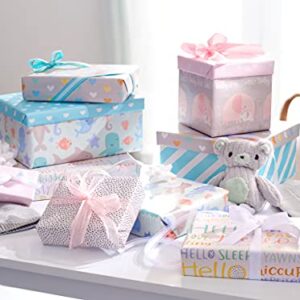 American Greetings Reversible Baby Shower Wrapping Paper, Animals and Hearts (4 Rolls, 160 sq. ft)