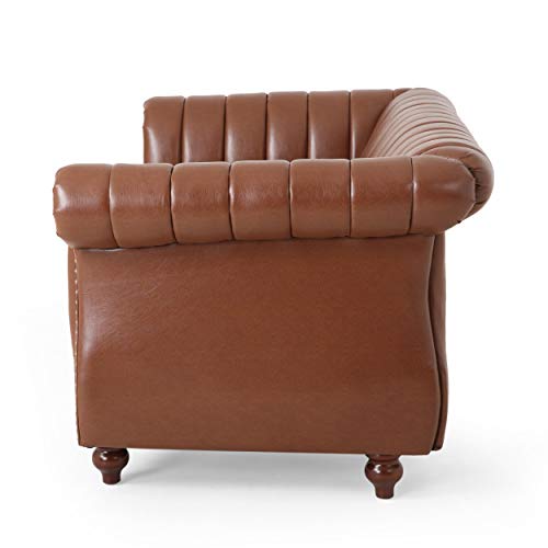 Christopher Knight Home Glenmont Love Seats, Cognac Brown + Espresso