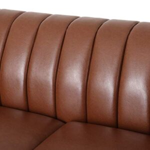 Christopher Knight Home Glenmont Love Seats, Cognac Brown + Espresso