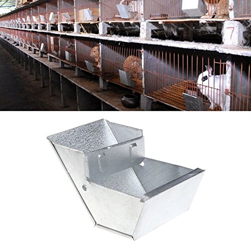 PAPABA Rabbit Hutch Trough Feeder Drinker Pet Food Bowl Rabbit Feeder Hay Rack Hay Food Bin Feeder for Farming Animals Random