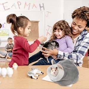 TEHAUX Mini Hamster Bed Hideouts and Houses, Cotton Mini Animal Pet Nest Cave, Cute Warm Bed for Hamster (Grey)