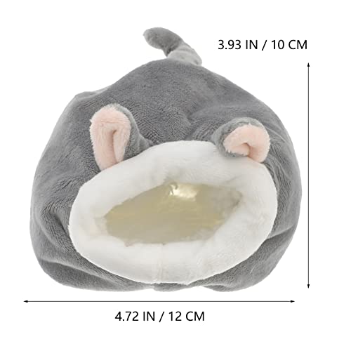 TEHAUX Mini Hamster Bed Hideouts and Houses, Cotton Mini Animal Pet Nest Cave, Cute Warm Bed for Hamster (Grey)