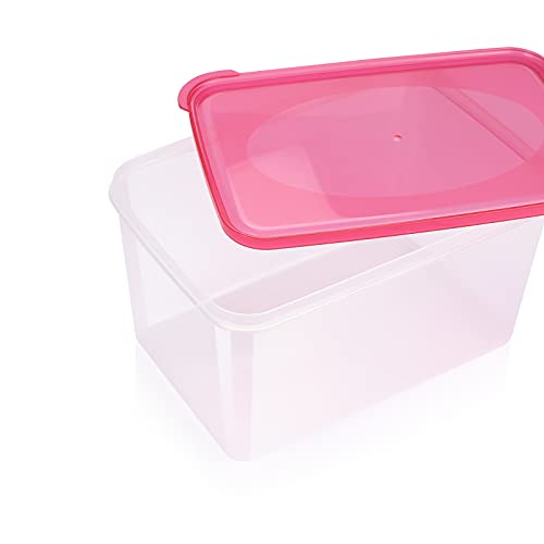 Tauno Easy Lock & Open Food Storage Containers | Plastic Kitchen Organizer with Lids | BPA Free Nesting | Set of 10 Pack 72 Cup Total