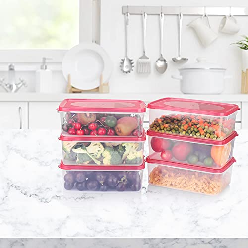 Tauno Easy Lock & Open Food Storage Containers | Plastic Kitchen Organizer with Lids | BPA Free Nesting | Set of 10 Pack 72 Cup Total