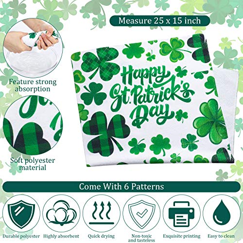 4 Pieces St. Patrick's Day Hand Towels Irish Shamrock Kitchen Towels Bath Towels Dish Towels Bathroom Towel for St Patrick's Day Decoration