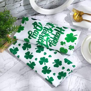 4 Pieces St. Patrick's Day Hand Towels Irish Shamrock Kitchen Towels Bath Towels Dish Towels Bathroom Towel for St Patrick's Day Decoration