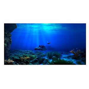 cuea poster self-adhesive pvc durable 3d effect background for aquarium(122 * 50cm)