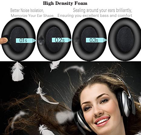 Bose Headphones Replacement Ear Pads for QuietComfort QC35/35ii/25/2/15 Ear Cushions for QC35 QC35ii QC25 QC2 QC15 Ae2 Ae2i Ae2w Sound True & SoundLink (Around-Ear Series Only)