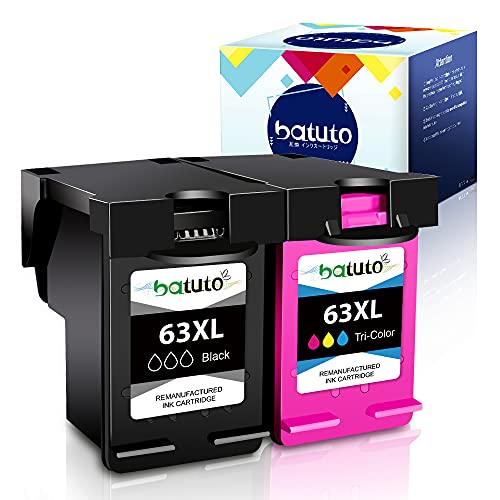 Remanufactured for HP Ink 63 Replacement 63xl Black Ink Cartridge for HP OfficeJet 3830 4650 5255 4652 Envy 4520 4510 4512 4513 4516 Deskjet 1112 3634 3639 3632 2130 for 63xl Ink Cartridge Combo Pack