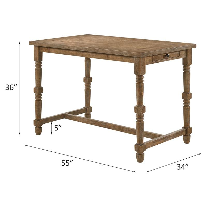 Acme Furniture Farsiris Counter Height Table, Weathered Oak Finish