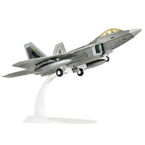 hanghang 1/100 scale f-22 raptor attack plane diecast airplane model military plane for commemorate collection or gift(wheels iinstalled)