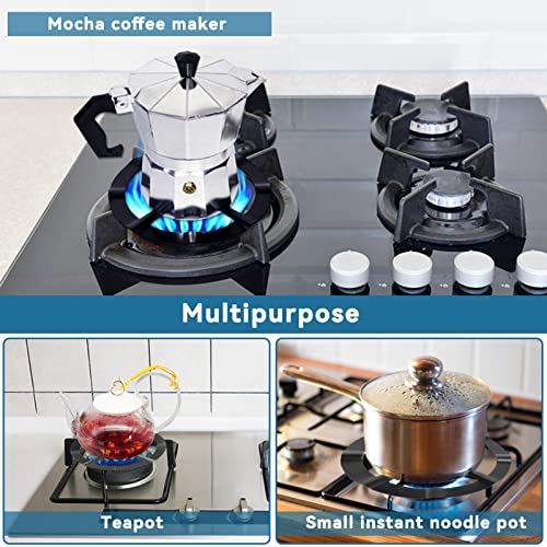 Cast Iron Wok Ring, Black Moka Pot Holder Round Gas Range Burner Grate Support Rack Stand for Kitchen