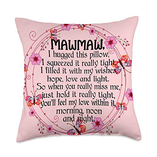 Funny Best Mawmaw Ever Gifts Idea For Mawmaw Cute Poem Floral Sunflower Best Gift for Mawmaw Throw Pillow, 18x18, Multicolor