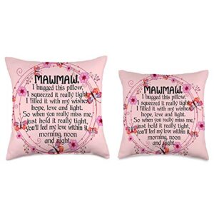 Funny Best Mawmaw Ever Gifts Idea For Mawmaw Cute Poem Floral Sunflower Best Gift for Mawmaw Throw Pillow, 18x18, Multicolor