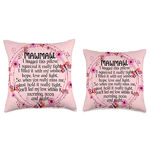 Funny Best Mawmaw Ever Gifts Idea For Mawmaw Cute Poem Floral Sunflower Best Gift for Mawmaw Throw Pillow, 18x18, Multicolor