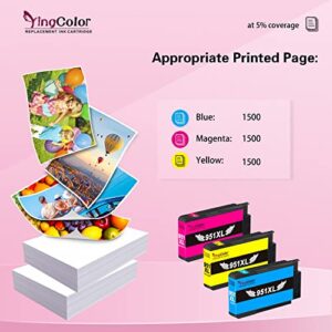 YingColor Compatible Replacement for HP 951XL Ink Cartridges Combo Pack Work for Officejet Pro 8610 8600 8615 8620 8625 8630 8100 276dw 251dw (1 Cyan 1 Magenta 1 Yellow)