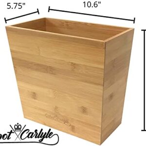 Bamboo Waste Basket Set of 2 | Waste Baskets for Bathroom | Waste Basket for Office | Great Office Trash Cans for Near Desk | Bathroom Trash Can | Bedroom Trash Can | Trash Can Small Wastebasket Bamboo Decor (2, 10,6" x 5.75" x 10")