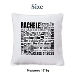 Let's Make Memories Personalized Dream Big Graduation Pillow - Celebrate The Grad - Class of 2023 - Customize with Name & Year - Black/White